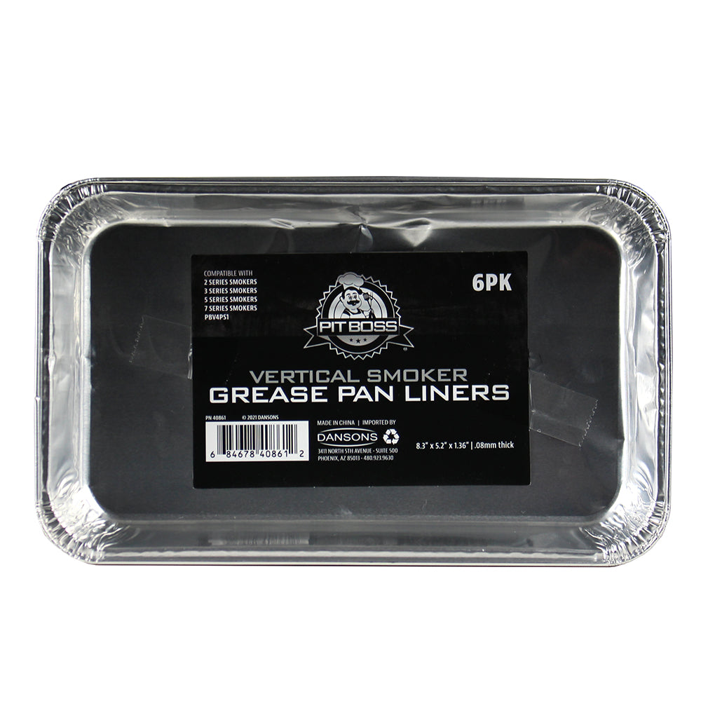 Pit Boss Foil Grease Pan Liners 2 3 5 7 Series Vertical Smokers 6 pack ...