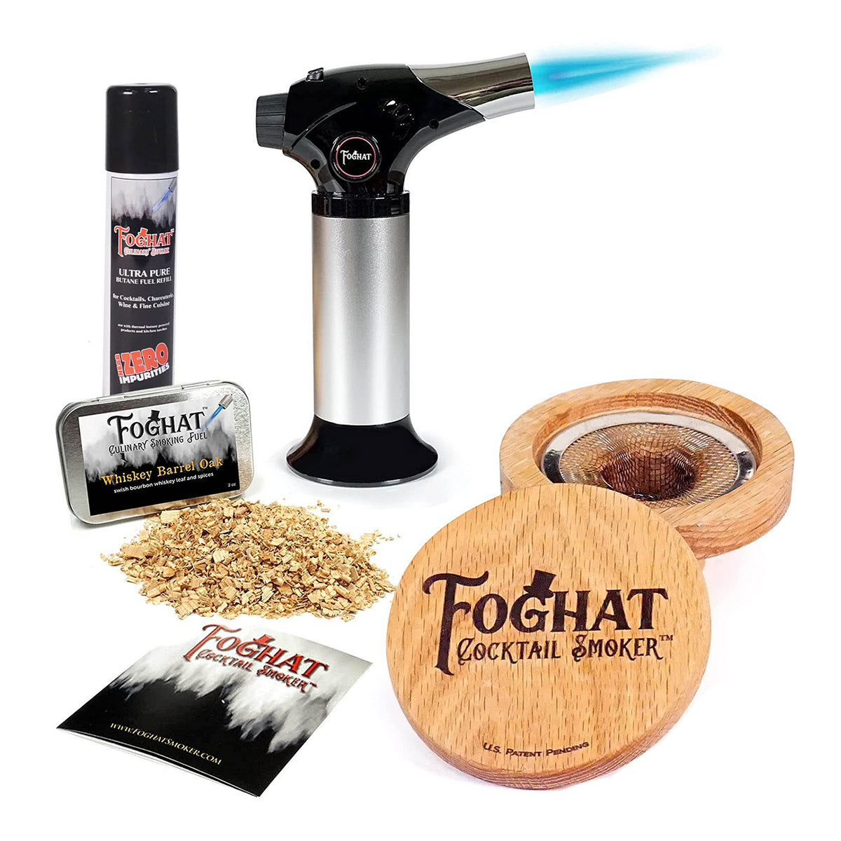 Foghat 5-Piece Cocktail Smoking Kit With Smoker, Torch, Fuel, Brush ...